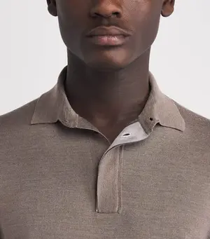 Paul & Shark Wool-silk Polo Shirt - Brown