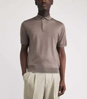 Paul & Shark Wool-silk Polo Shirt - Brown