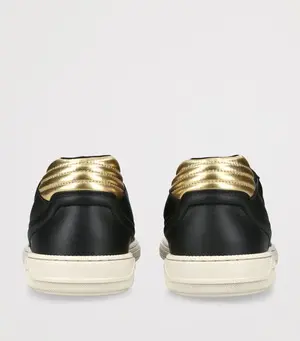 Versace Leather Low-top Sneakers - Black