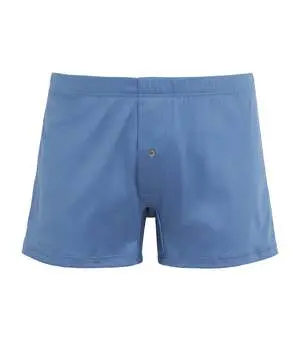 Zimmerli Sea Island Cotton Boxer Shorts - Blue