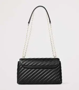 JIMMY CHOO Medium Leather Curve Cross-body Bag - Black