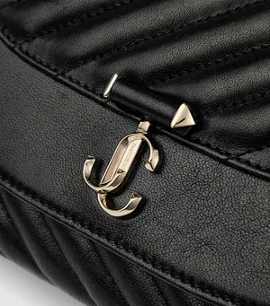 JIMMY CHOO Medium Leather Curve Cross-body Bag - Black