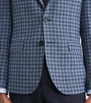 Pal Zileri Wool-linen Check Brera Blazer - Blue