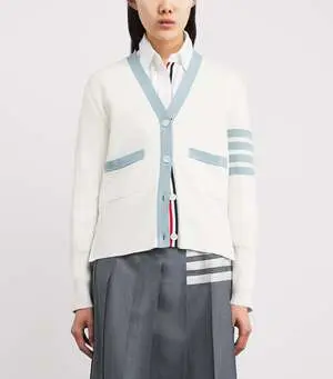 Thom Browne Cotton Milano 4-bar Cardigan