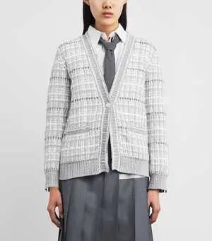 Thom Browne Tweed V-neck Cardigan