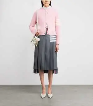 Thom Browne Wool Hector 4-bar Cardigan - Pink
