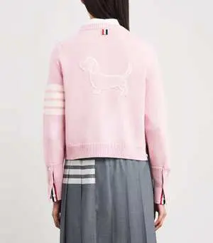 Thom Browne Wool Hector 4-bar Cardigan - Pink