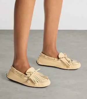 JIMMY CHOO Manon Flat Leather Loafers - Yellow