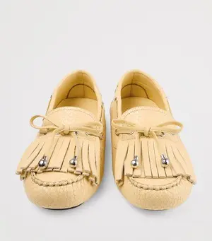 JIMMY CHOO Manon Flat Leather Loafers - Yellow