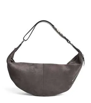 LEMAIRE Suede Quiver Clip Shoulder Bag - Brown