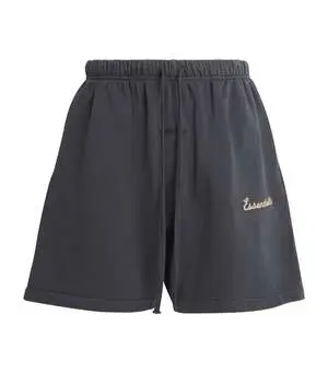 Fear Of God Cotton Logo Sweat Shorts - Black