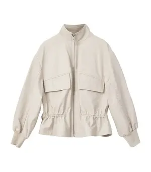 ALLSAINTS Leather Flor Jacket - White