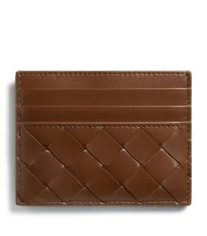 Bottega Veneta Nappa Leather Card Holder - Grey