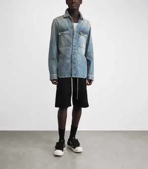 Rick Owens Distressed Denim Overshirt - Blue