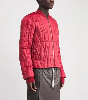 Rick Owens X Moncler Down Geocamo Flight Jacket - Red