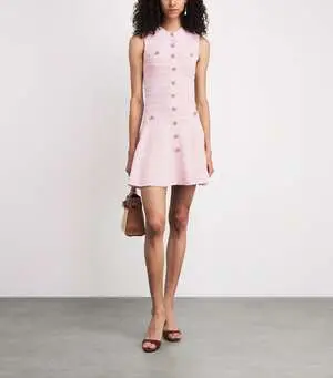 SELF-PORTRAIT Knitted Pointelle Mini Dress