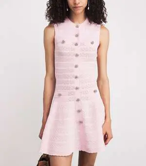 SELF-PORTRAIT Knitted Pointelle Mini Dress
