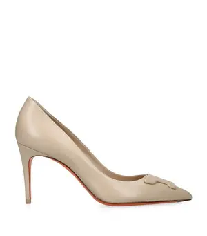 Santoni Leather Sibille Pumps 85 - Beige
