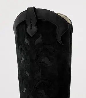 ALLSAINTS Suede Dolly Cowboy Boots - Black