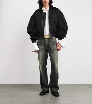 Comme Des Garçons Metallic Leather Buckle Belt