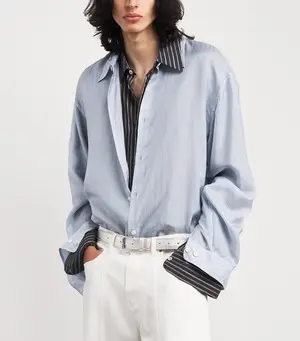 Comme Des Garçons Metallic Leather Buckle Belt