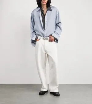 Comme Des Garçons Metallic Leather Buckle Belt