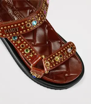 Kurt Geiger Leather Embellished Orson Sandals