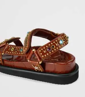 Kurt Geiger Leather Embellished Orson Sandals