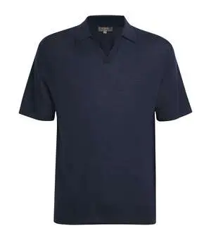 N.peal Cashmere-silk Padstow Polo Shirt - Blue