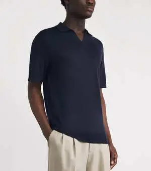 N.peal Cashmere-silk Padstow Polo Shirt - Blue