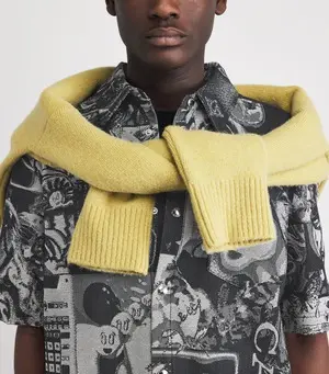 Casablanca Rave Collage Denim Shirt - Black