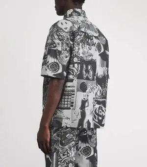 Casablanca Rave Collage Denim Shirt - Black