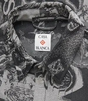 Casablanca Rave Collage Denim Shirt - Black