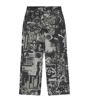 Casablanca Rave Collage Straight Leg Jeans