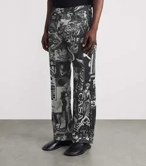 Casablanca Rave Collage Straight Leg Jeans