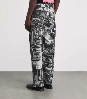 Casablanca Rave Collage Straight Leg Jeans