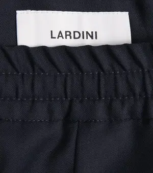 LARDINI Wool Drawstring Trousers - Navy