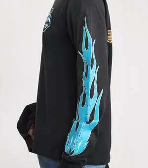 Amiri Cotton Eagle Flames Long-sleeve T-shirt