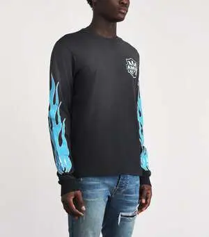 Amiri Cotton Eagle Flames Long-sleeve T-shirt