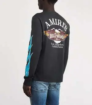 Amiri Cotton Eagle Flames Long-sleeve T-shirt