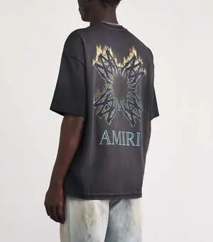 Amiri Cotton Ma Quad Flames Oversized T-shirt