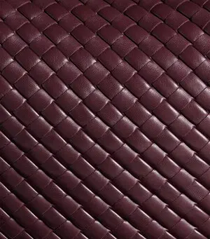 Bottega Veneta Lambskin Intrecciato Veneta Shoulder Bag - Red