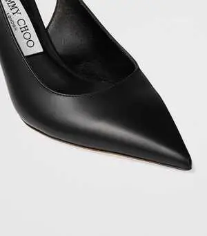 JIMMY CHOO Love 85 Leather Slingback Pumps - Black
