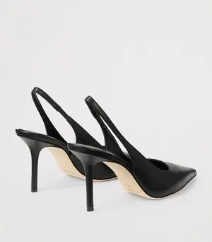JIMMY CHOO Love 85 Leather Slingback Pumps - Black
