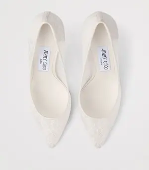 JIMMY CHOO Romy 85 Lace Pumps - Ivory