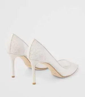 JIMMY CHOO Romy 85 Lace Pumps - Ivory