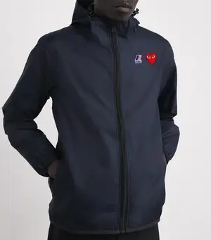 Play Comme Des Garcon X K-way Water-resistant Jacket - Navy