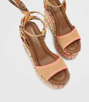 Kurt Geiger Suede Chelsea Wedge Heel With Raffia Sole