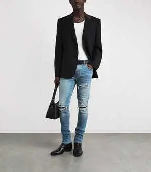 Amiri Mx1 Ripped Skinny Jeans - Blue