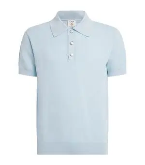 Casablanca Cotton-blend Pointelle Monogram Polo Shirt